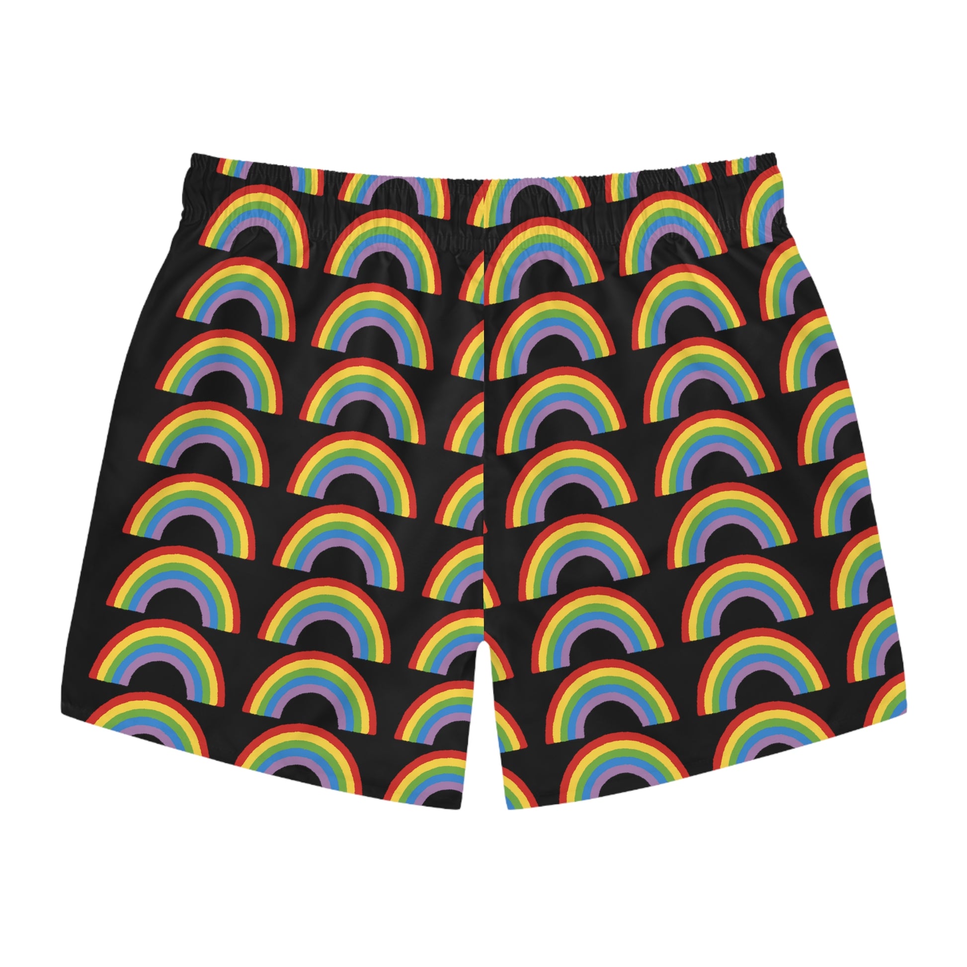 Rainbow LGBTQ Pride Black Swim Trunks Cute Gay Pride Pool Party Swim T ...